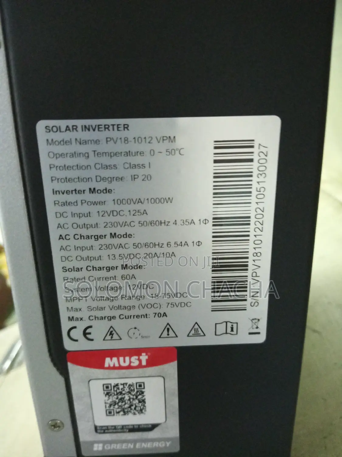 Must Hybrid Inverter 1kva Maximum 1.5kva in Nairobi Central - Solar ...