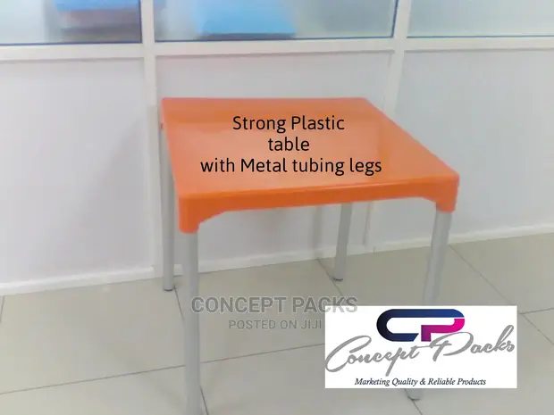 Plastic Long Table Top Metal Legs