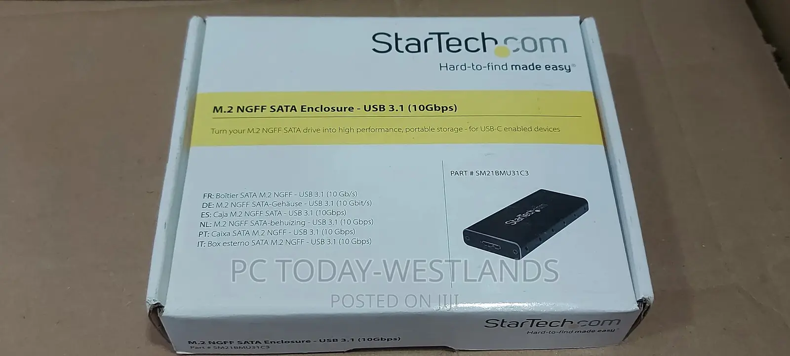 Startech.Com Sm21bmu31c3 M.2 SSD Enclosure for M.2 Sata SSDS in ...