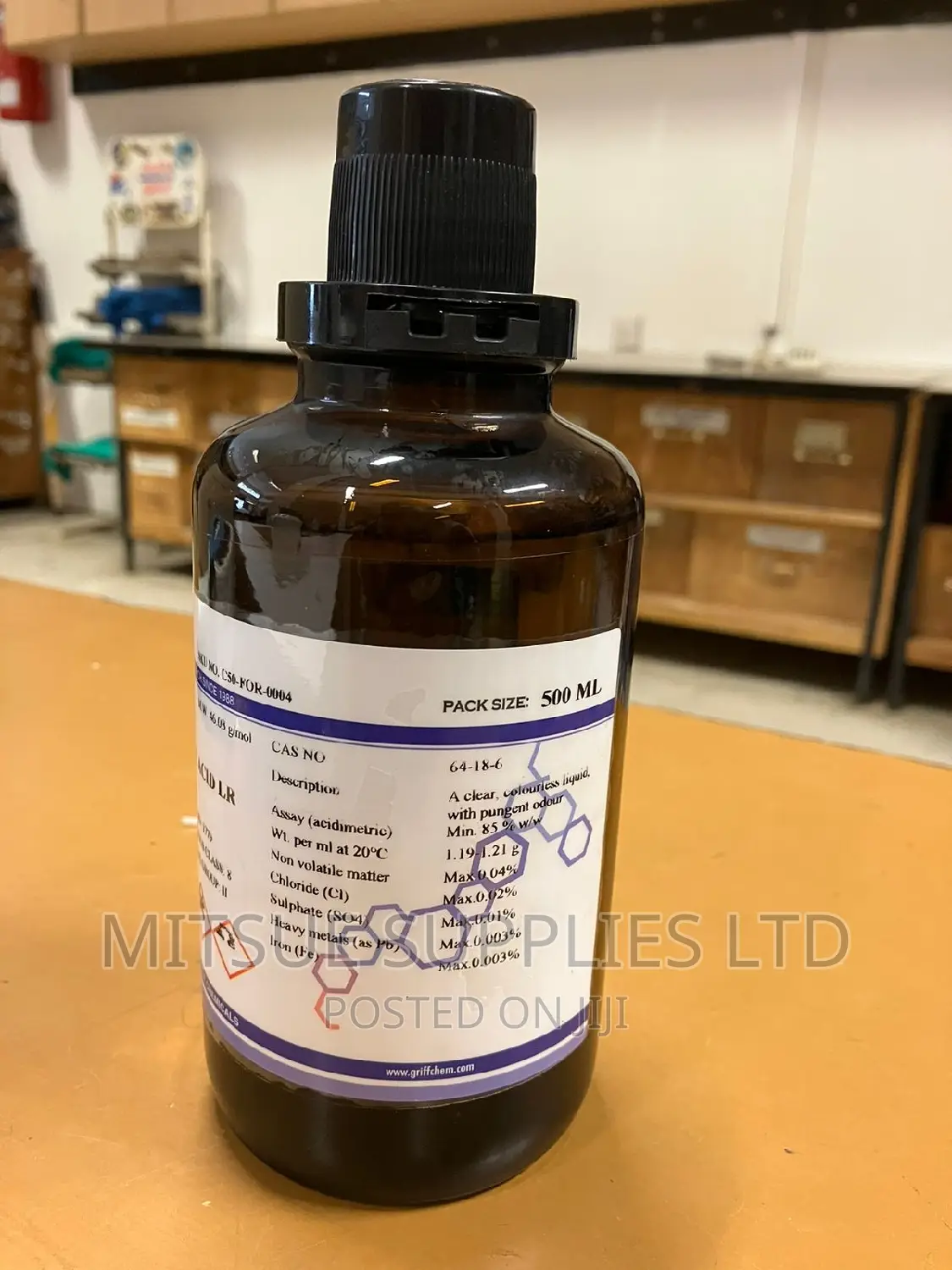Formic Acid Lab Reagent 500ml Griffchem In Nairobi Central Medical Supplies And Equipment