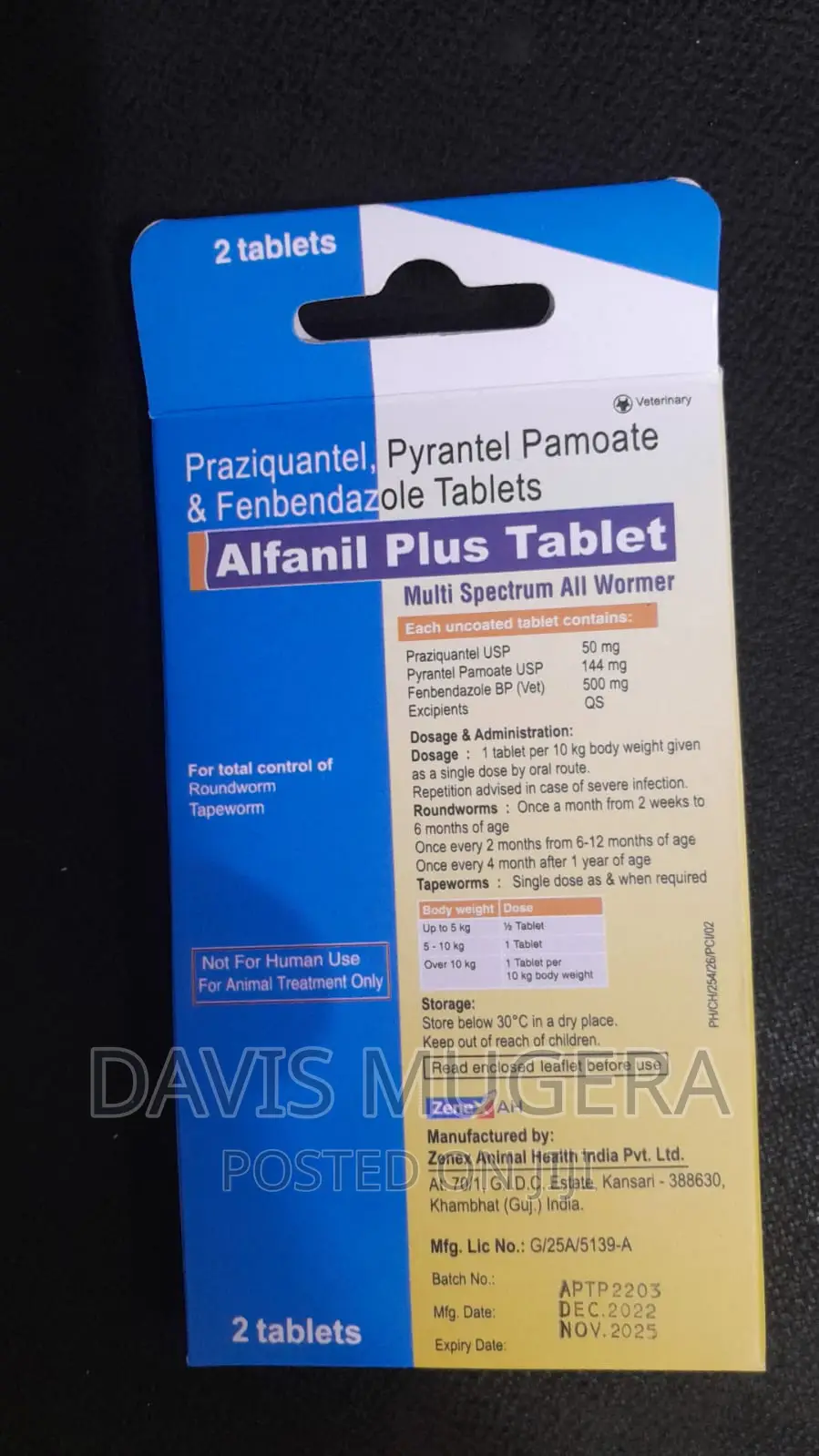 Alfanil Dewormer, Tablets for Dogs in Nairobi Central - Pet Accessories ...
