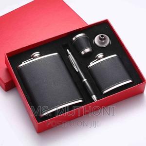 Black Leather-Covered Whiskey Flasks Gift Set in Nairobi Central ...