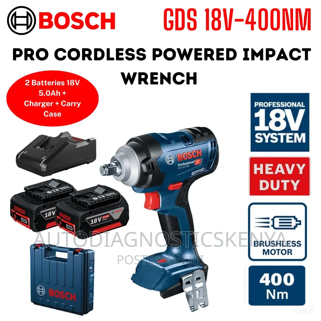 Bosch Powerful Cordless Powered Impact Wrench Gds 18v 400nm In Nairobi