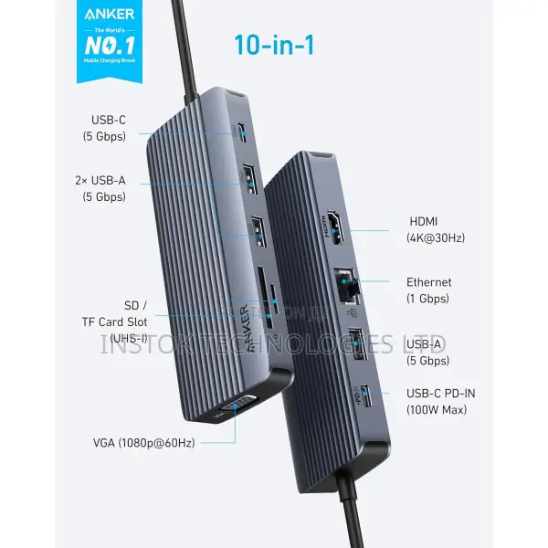 Anker USB-C Hub 10-in-1 With Dual Display in Nairobi Central - Computer ...