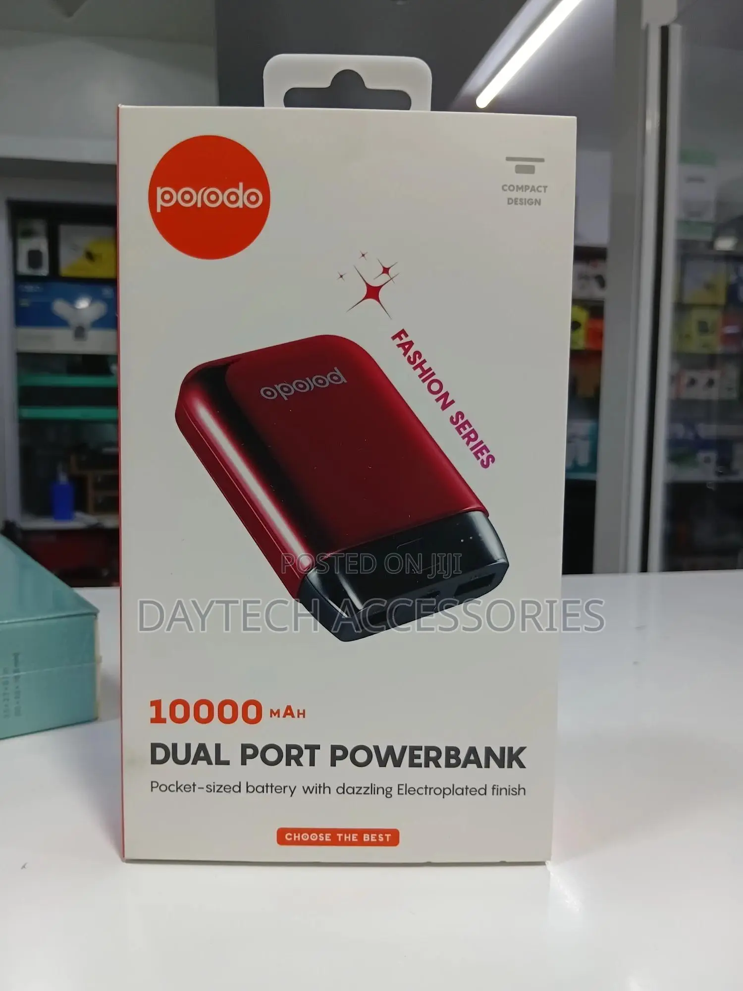 This Is a Porodo Fashion Series 10000mah Dual Port Powerbank in Red ...